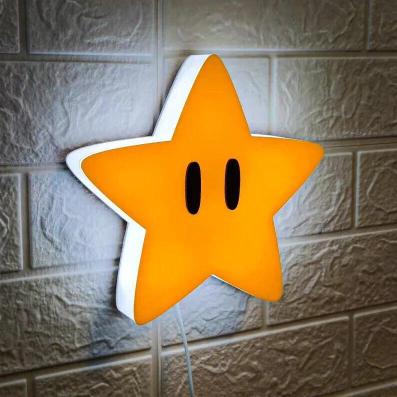 Super Star Super Mario Lamp Lightbox 11-18(RGB,3D printing,Man cave,ga ...